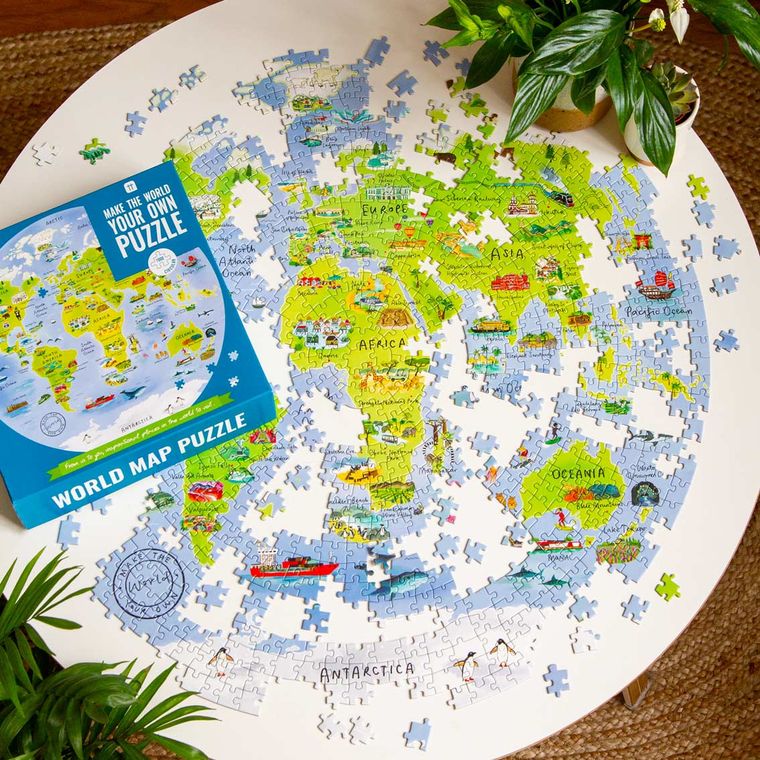 1000 Piece Circular World Map Puzzle – Books and Bakery